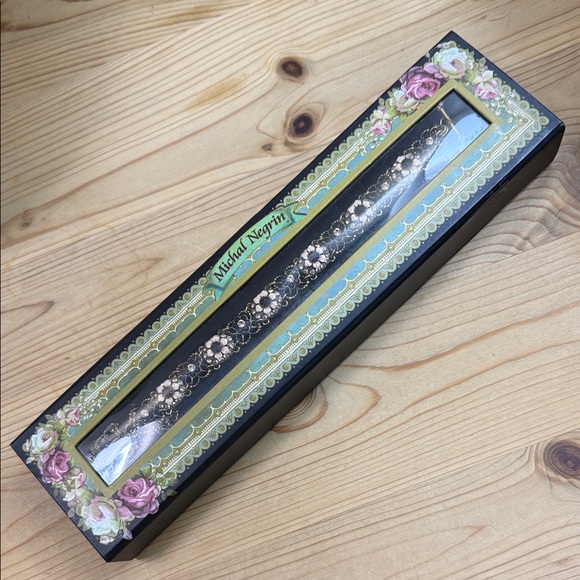 Michal Negrin | Jewelry | Michal Negrin Black And Gold Floral Jewelry ...